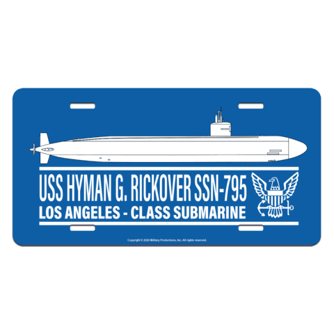 USS Hyman G Rickover SSN-795 License Plate - US Navy Submarine License ...
