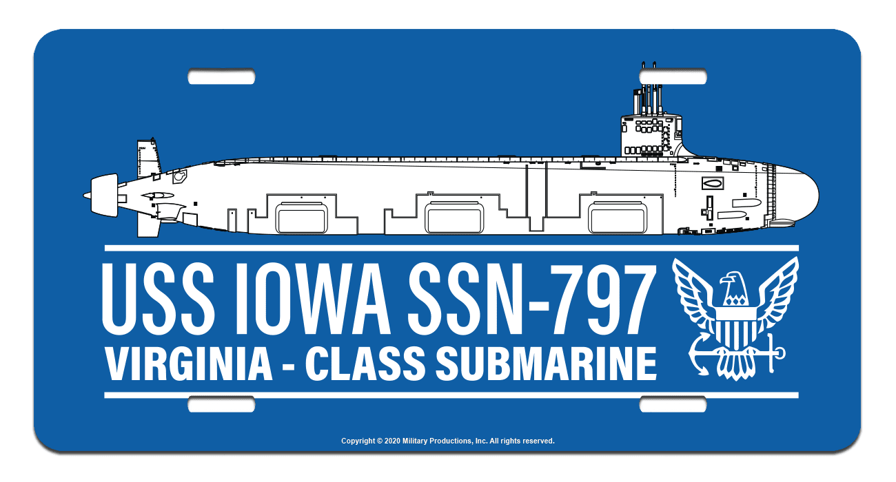 USS Iowa SSN-797 License Plate - US Navy Submarine License Plates ...