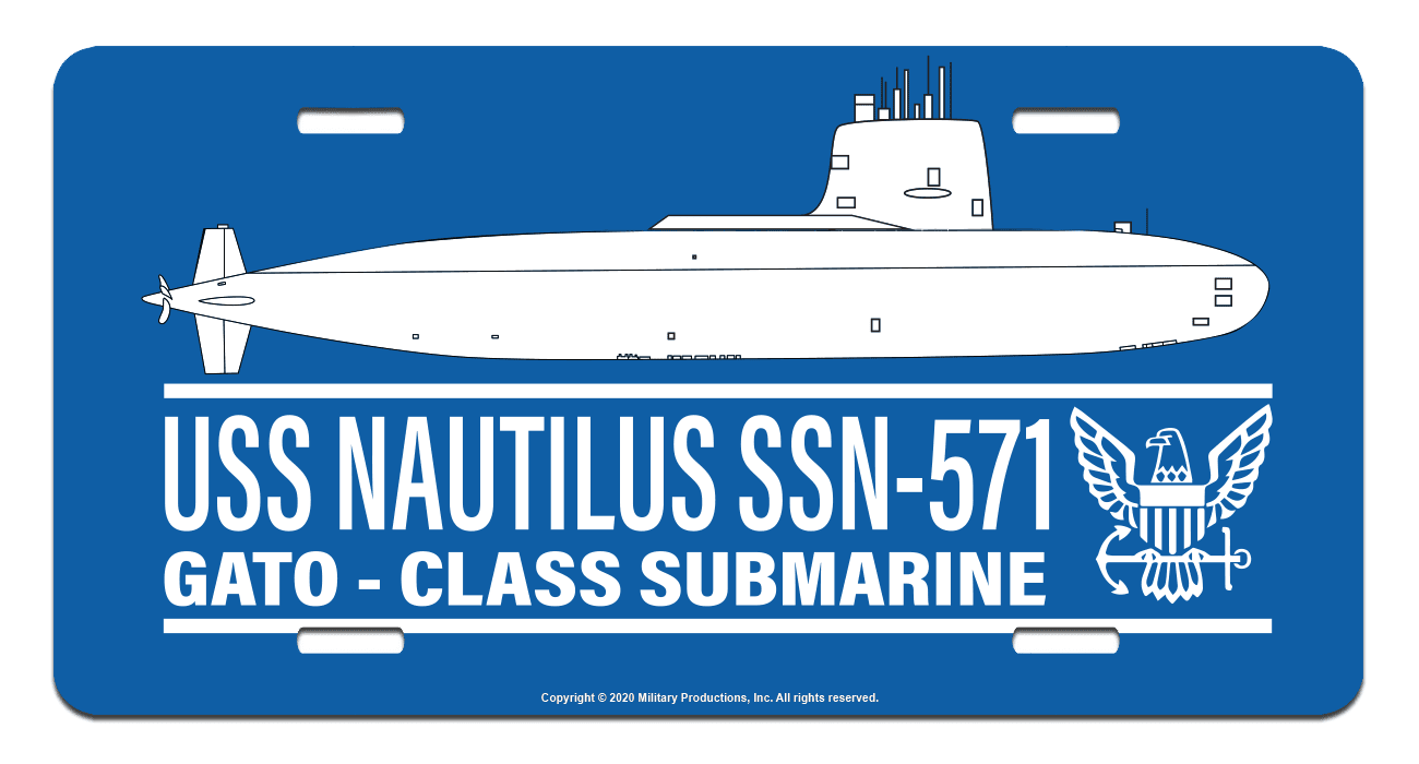 USS Nautilus SSN-571 License Plate - US Navy Submarine License Plates ...