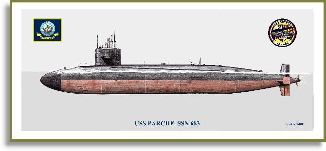 USS Parche SSN 683 as built Print - Submarines A-F - PriorService.com