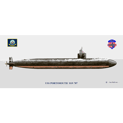 USS Portsmouth SSN-707 Print - Submarines N-R - PriorService.com
