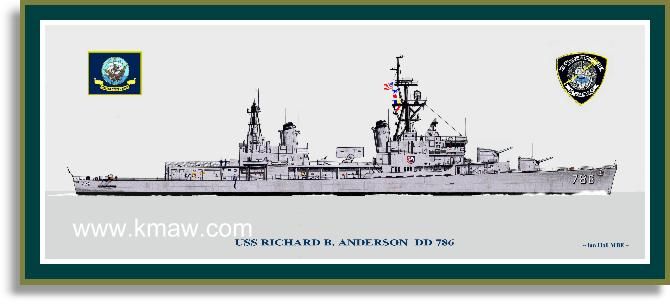 USS Richard B. Anderson DD-786 Print - Destroyers N-R - PriorService.com