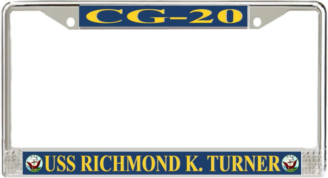 USS Richmond K. Turner CG-20 License Plate Frame - U.S. Navy Guided Missile Cruiser License ...