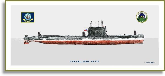 USS Sailfish SS 572 Print - Submarines S-Z - PriorService.com