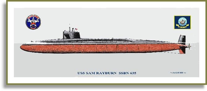 USS Sam Rayburn SSBN-635 Print - Submarines S-Z - PriorService.com