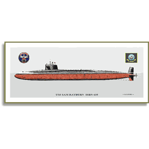 USS Sam Rayburn SSBN-635 Print - Submarines S-Z - PriorService.com
