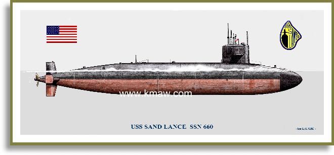 USS Sand Lance SSN-660 Print - Submarines S-Z - PriorService.com