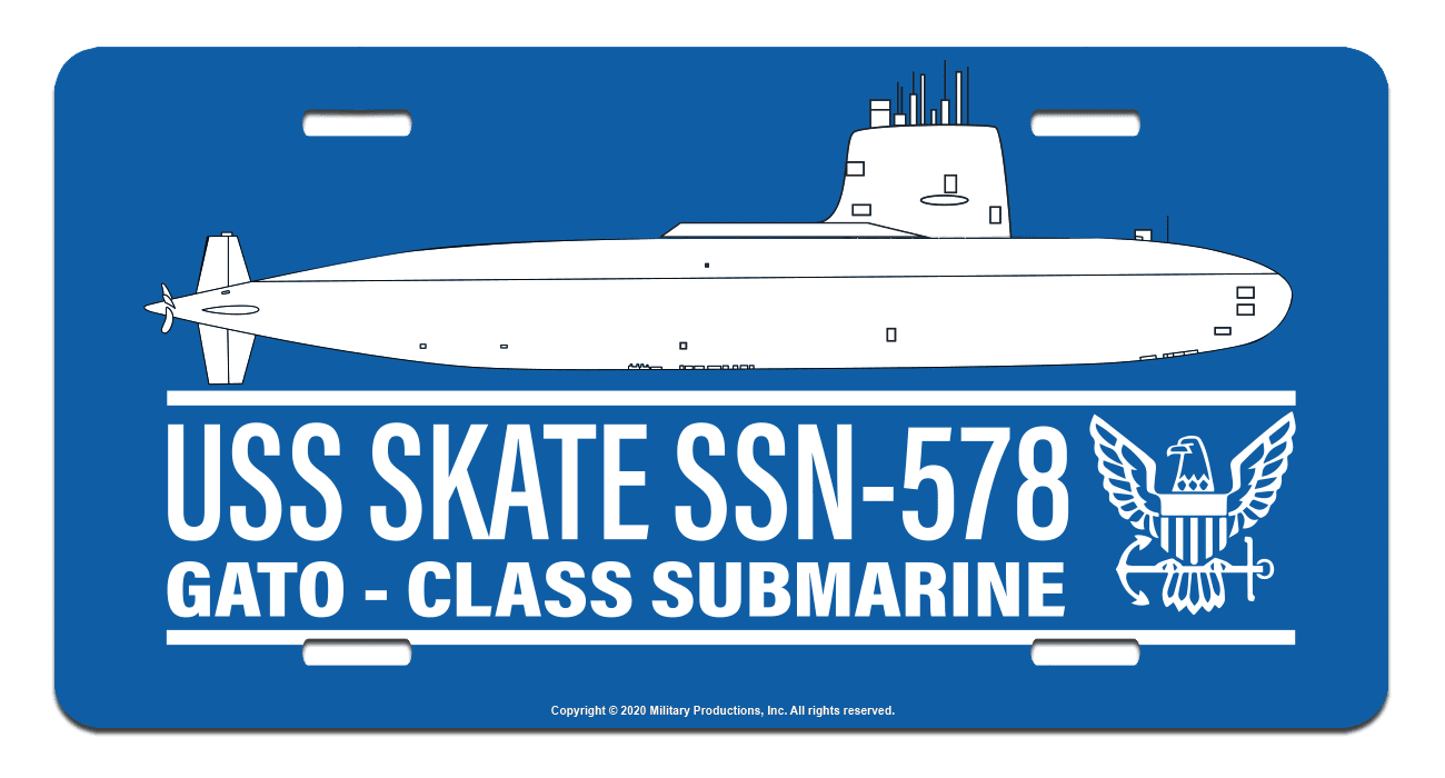 USS Skate SSN-578 License Plate - US Navy Submarine License Plates ...