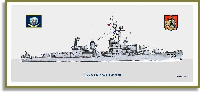 USS Strong DD-758 1960's Print - Destroyers S-T - PriorService.com