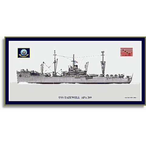 USS Tazewell APA-209 Print - Other Ships S-T - PriorService.com