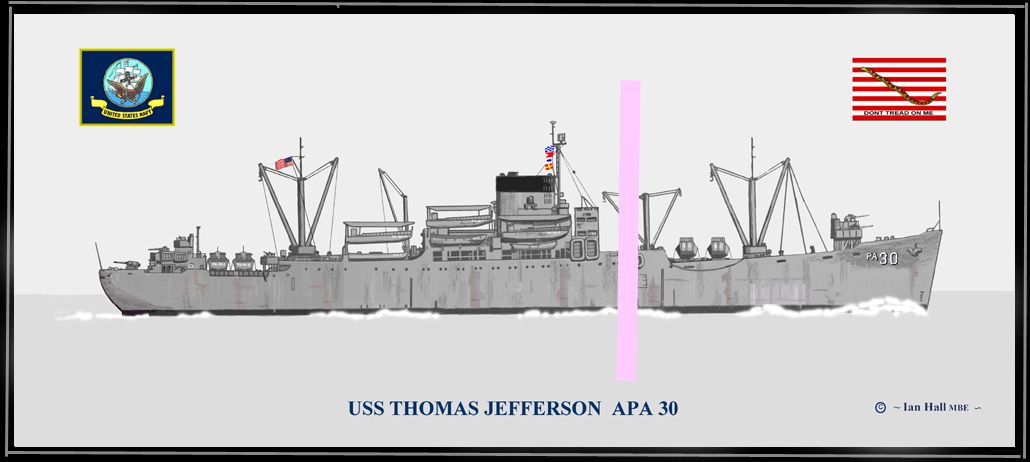 USS Thomas Jefferson APA-30 Print - Other Ship Prints - PriorService.com