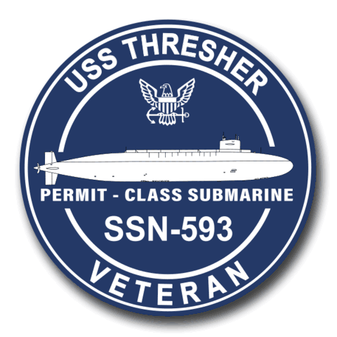 USS Thresher SSN-593 Silhouette Veteran Decal - US Navy Submarine ...