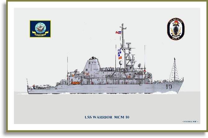 USS Warrior MCM-10 Print - Minesweeper Prints - PriorService.com
