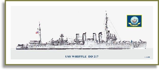 USS Whipple DD-217 Print - Destroyers V-Z - PriorService.com
