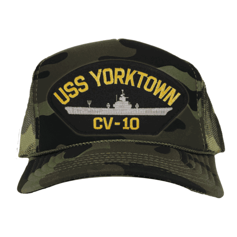USS Yorktown CV-10 Camo Mesh Back Cap - New US Navy Ship Camo Mesh Caps ...