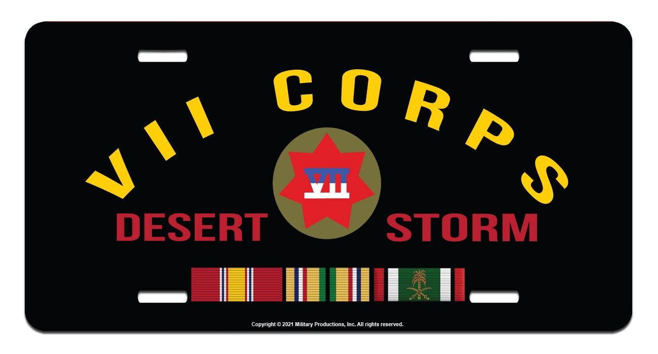 VII Corps Desert Storm Veteran License Plate - Desert Storm License ...