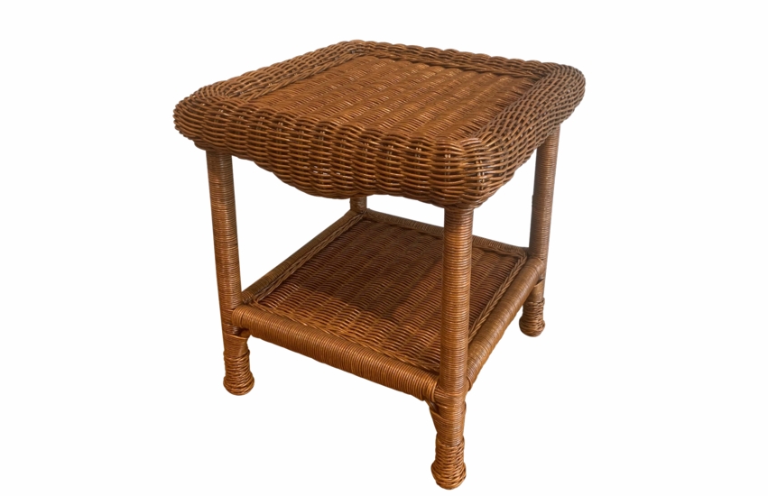 Diamond Wicker End Table