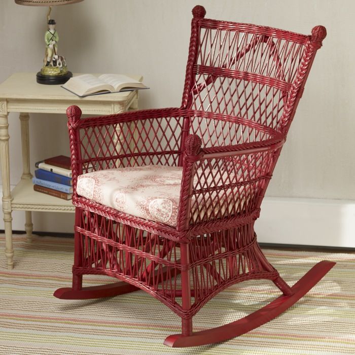 Red Wicker Rocker - Picture | Wicker Paradise