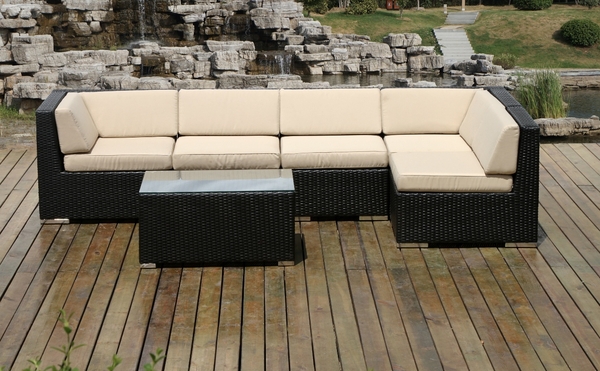 Beautiful Outdoor Patio Wicker Furniture Deep Seating 6pcs Couch Set New