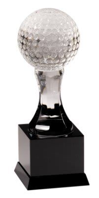 Crystal Golf Ball on Pedestal Base