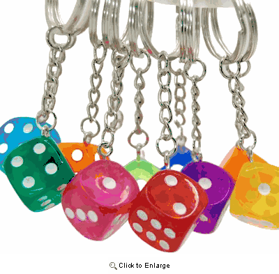 Buy Dice Keychains - Very Cute Bunco Supplies! - Bunco Gifts
