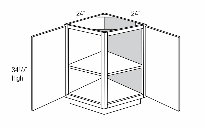 AB24: Angled Base End Cabinet: Trenton Recessed RTA Kitchen Cabinet