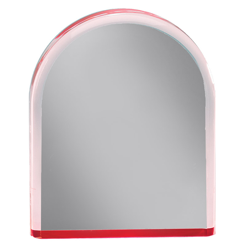 4 x 5 ARCHED ACRYLIC RED REFLECTIVE MIRROR AWARD