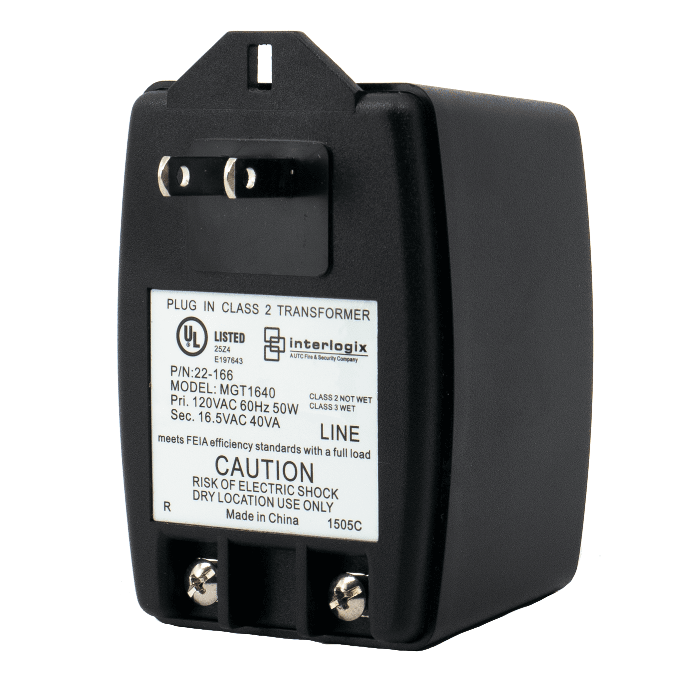 600-1023 - GE Interlogix Power Transformer (16.5V, 40VA)