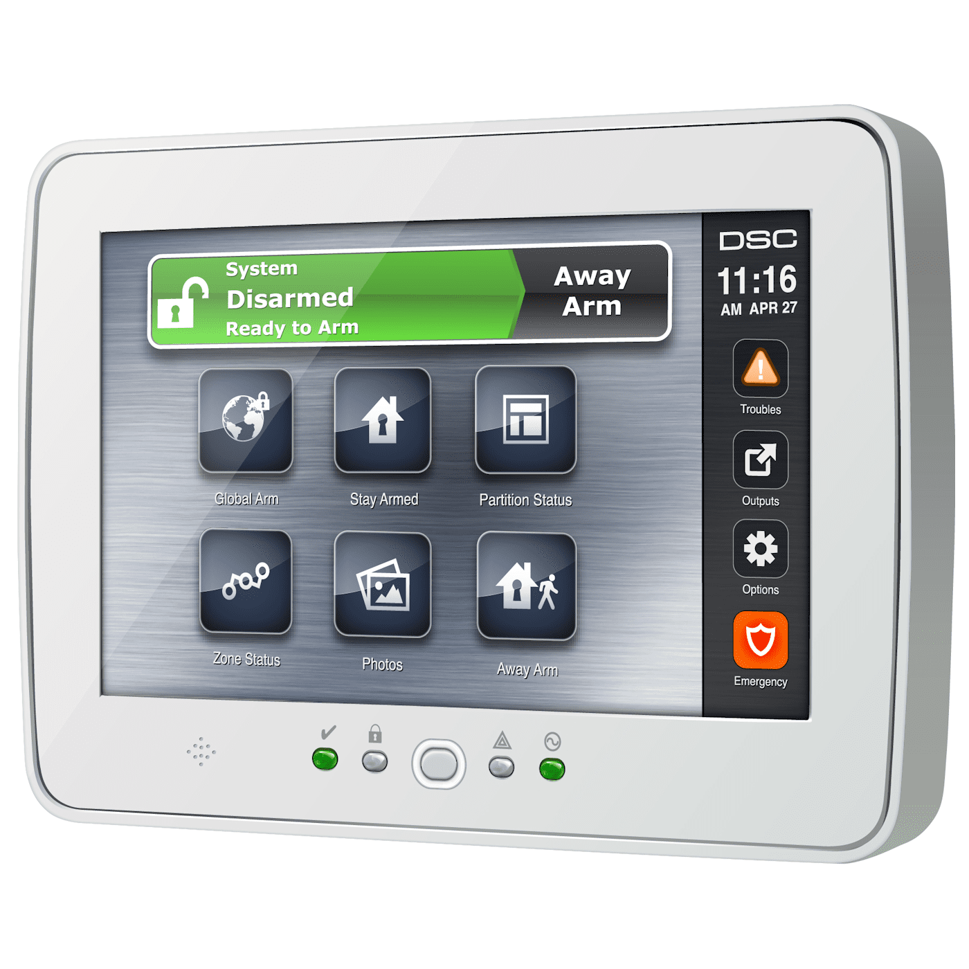 PTK5507W - DSC Hardwired Touchscreen Alarm Keypad in White Color (for ...