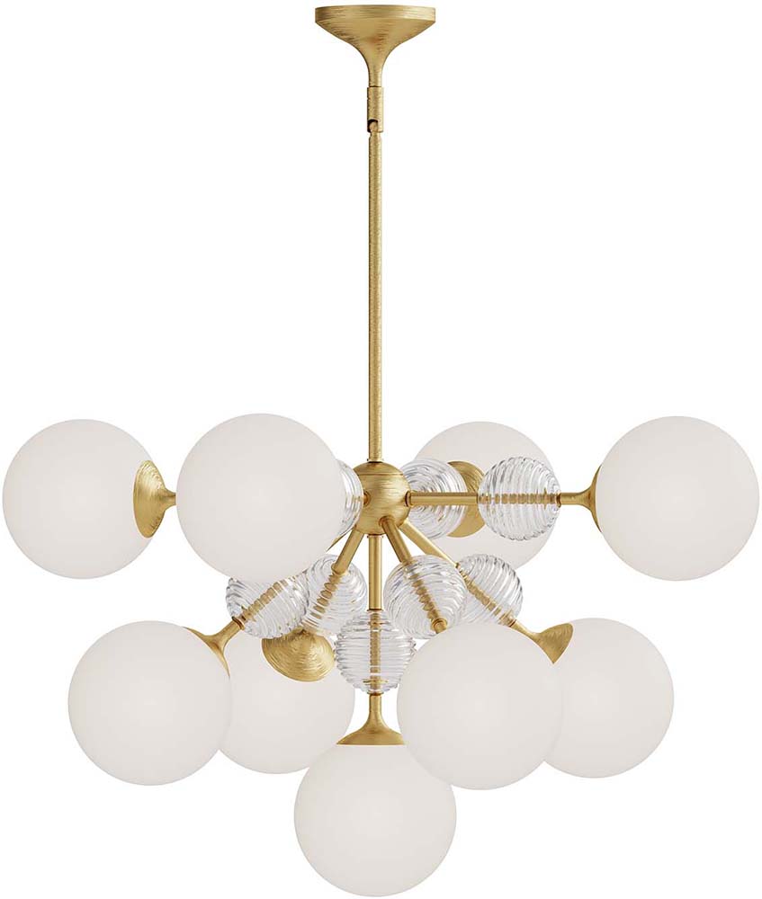 Alora Mood CH415331BGOP Celia Contemporary Brushed Gold Chandelier ...