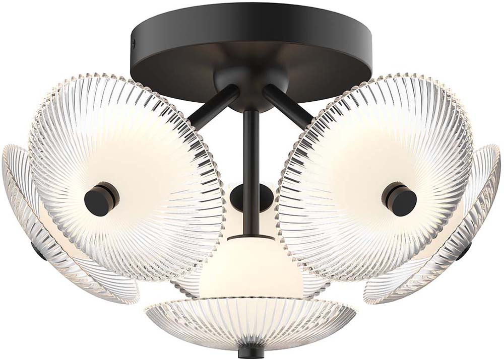 Alora Mood FM417606MBCR Hera Modern Matte Black LED Flush Mount ...