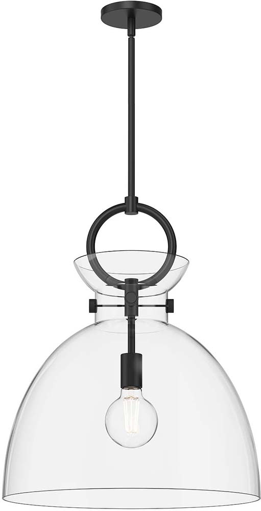 Alora Mood PD411818MBCL Waldo Matte Black 22" Hanging Light - KUZ ...