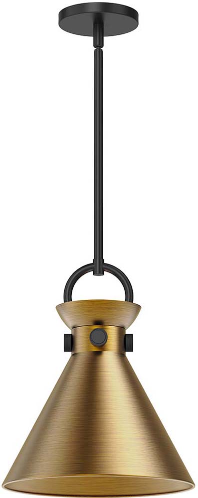 Alora Mood PD412011MBAG Emerson Matte Black / Aged Gold 14" Pendant ...