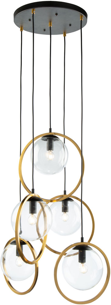 Artcraft AC10895VB Lugano Modern Black and Vintage Brass Multi Drop ...