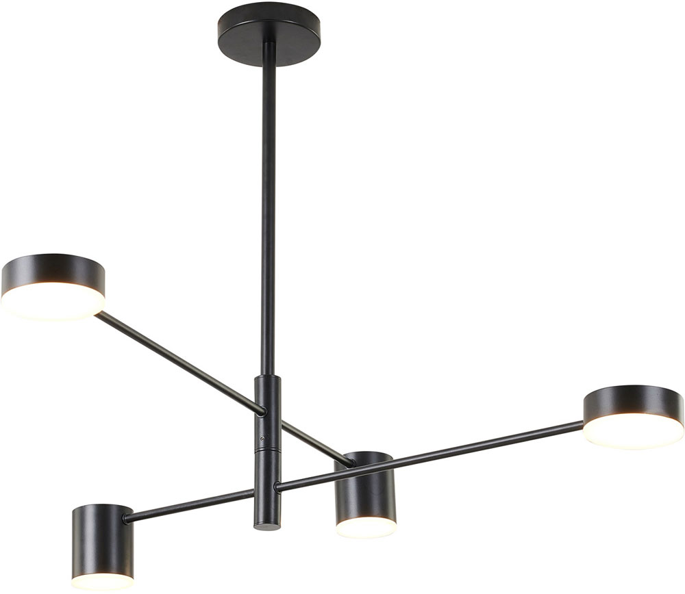 Bethel International BE19C40B Modern Black LED Lighting Chandelier ...