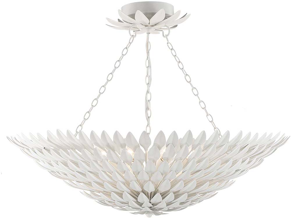 Crystorama 519-MT_CEILING Broche Modern Matte White Flush Mount Light ...