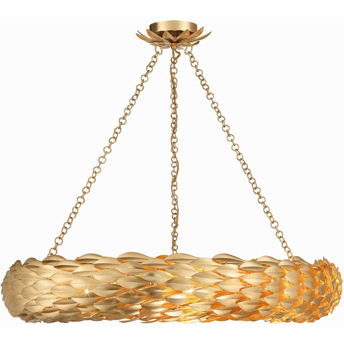 Crystorama 538-GA Broche Modern Antique Gold Drop Lighting - CRY-538-GA