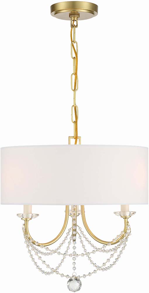 Crystorama DEL-90803-AG Delilah Crystal Aged Brass Pendant Lighting ...