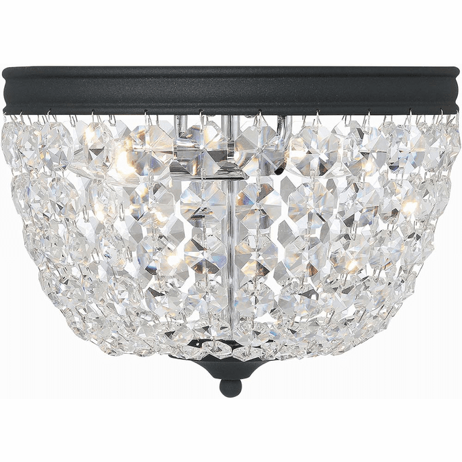 Crystorama NOL-312-BF-CL-MWP Nola Crystal Black Forged 11.5" Ceiling ...