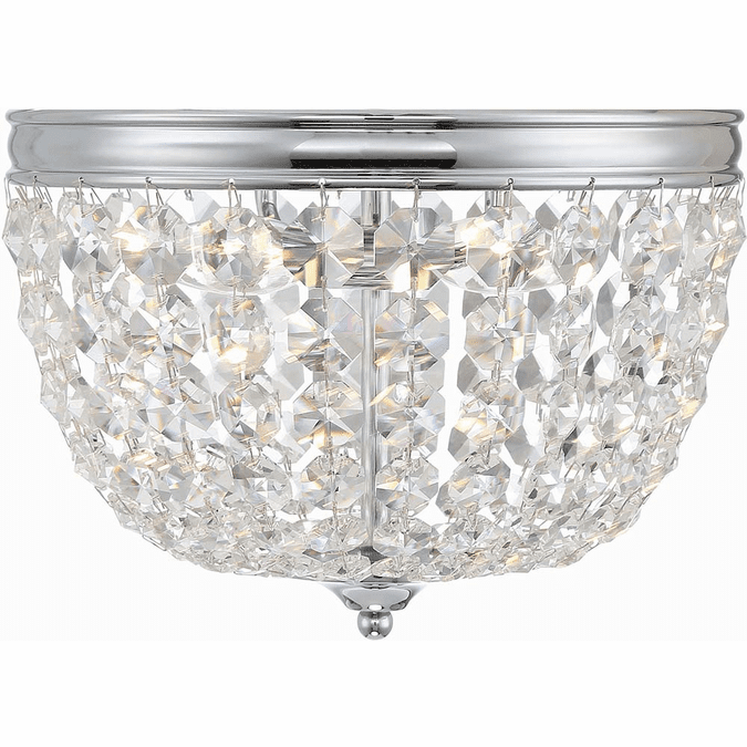 Crystorama NOL-312-CH-CL-MWP Nola Crystal Polished Chrome 11.5" Flush ...