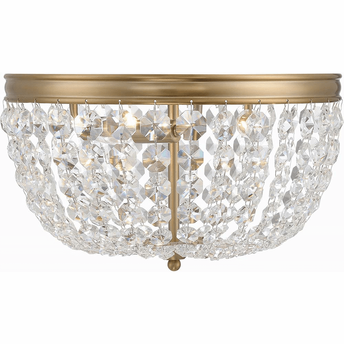 Crystorama NOL-314-VG-CL-MWP Nola Crystal Vibrant Gold 14" Overhead ...