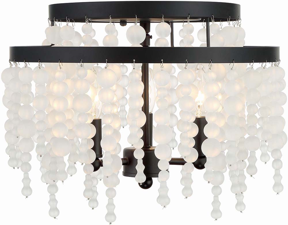 Crystorama POP-A5073-MK-FR Poppy Modern Matte Black Flush Mount Light ...