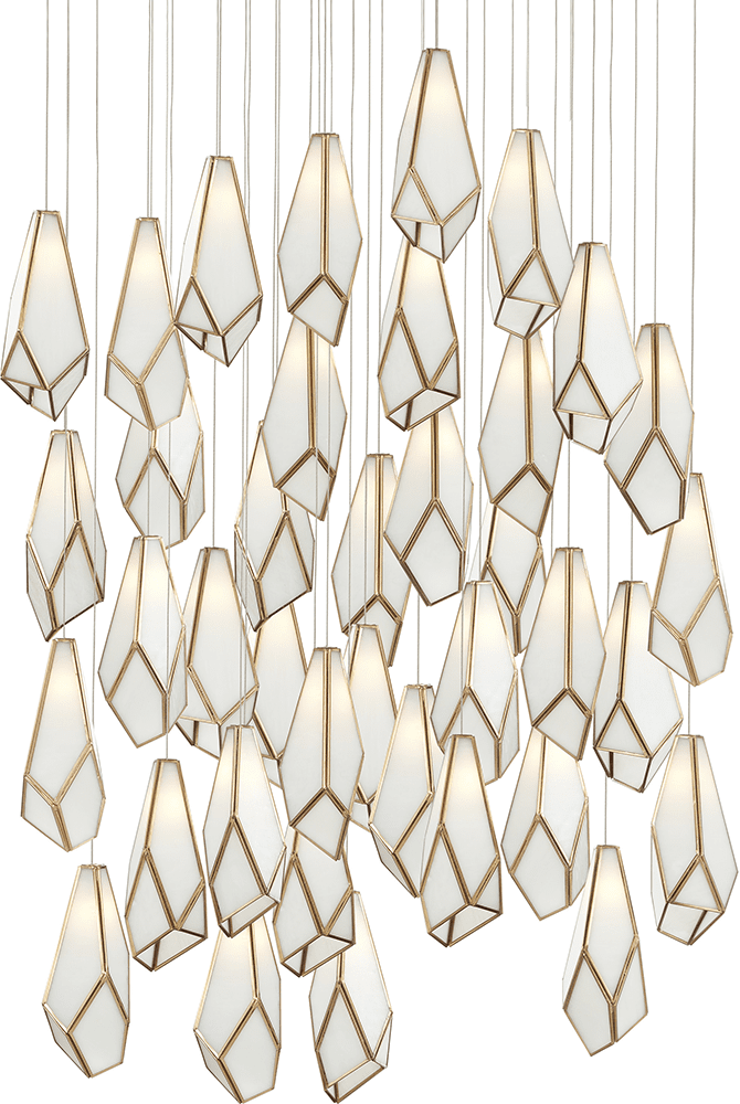 Currey & Company 9000-1039 Glace Modern White / Antique Brass / Silver ...