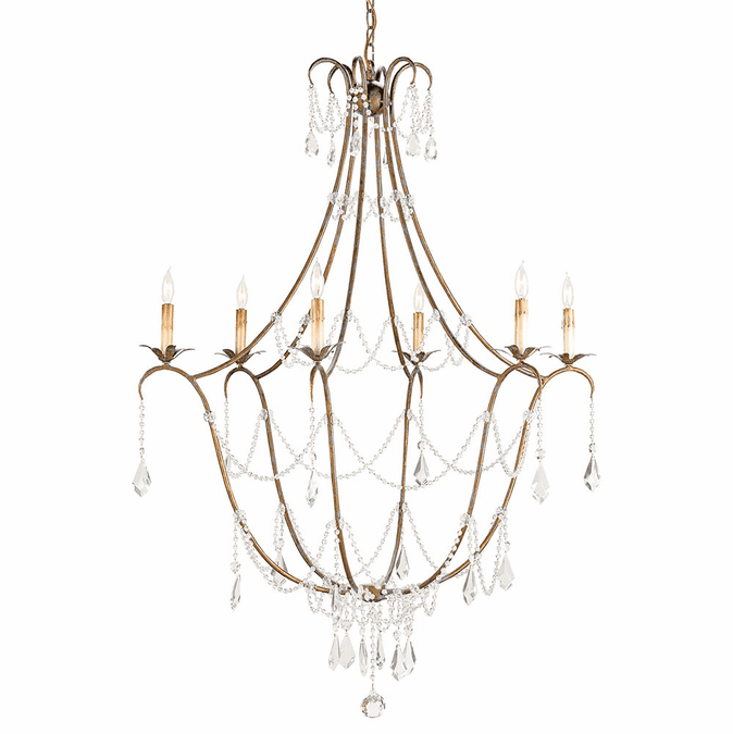Currey & Company 9048 Elizabeth Crystal Rhine Gold Chandelier Light ...