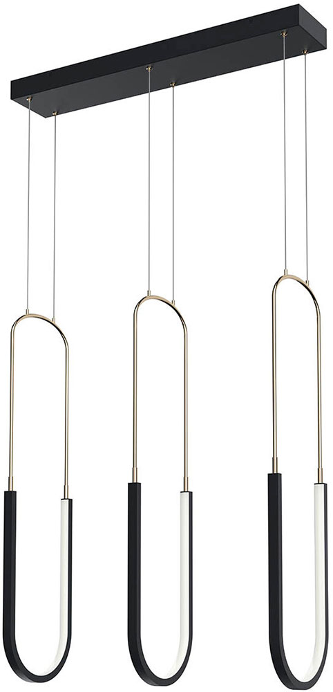 Elan Lighting 84315MBK Wayan Contemporary Matte Black LED Multi Pendant ...