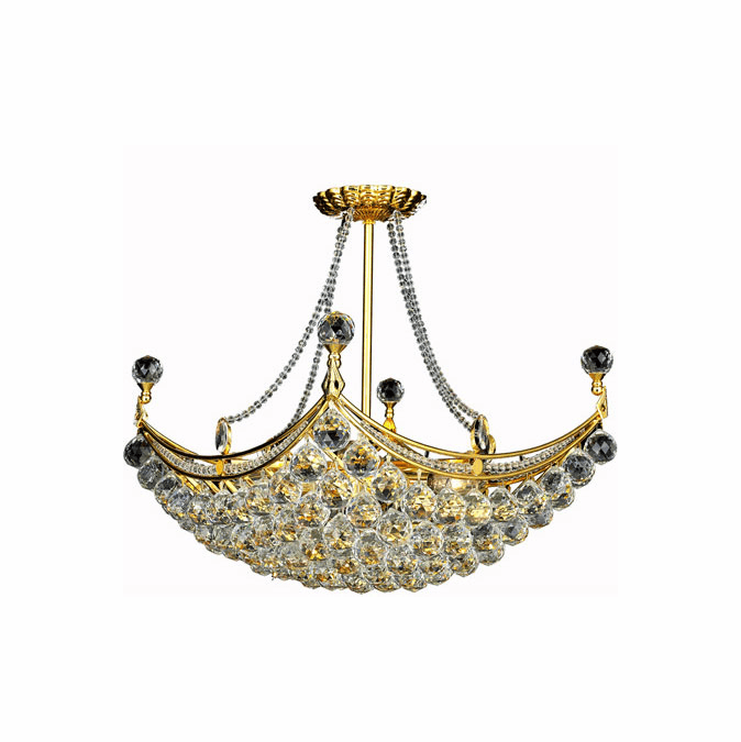 Elegant V9800D28G-RC Corona Gold 16" Flush Lighting - ELE-V9800D28G-RC