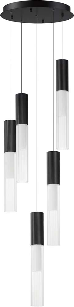 ET2 E11015-144BK Reeds Black LED Multi Ceiling Pendant Light - ET ...
