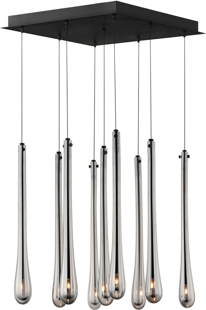 ET2 E24217-138BK Stillo Modern Black LED Multi Hanging Pendant Light ...