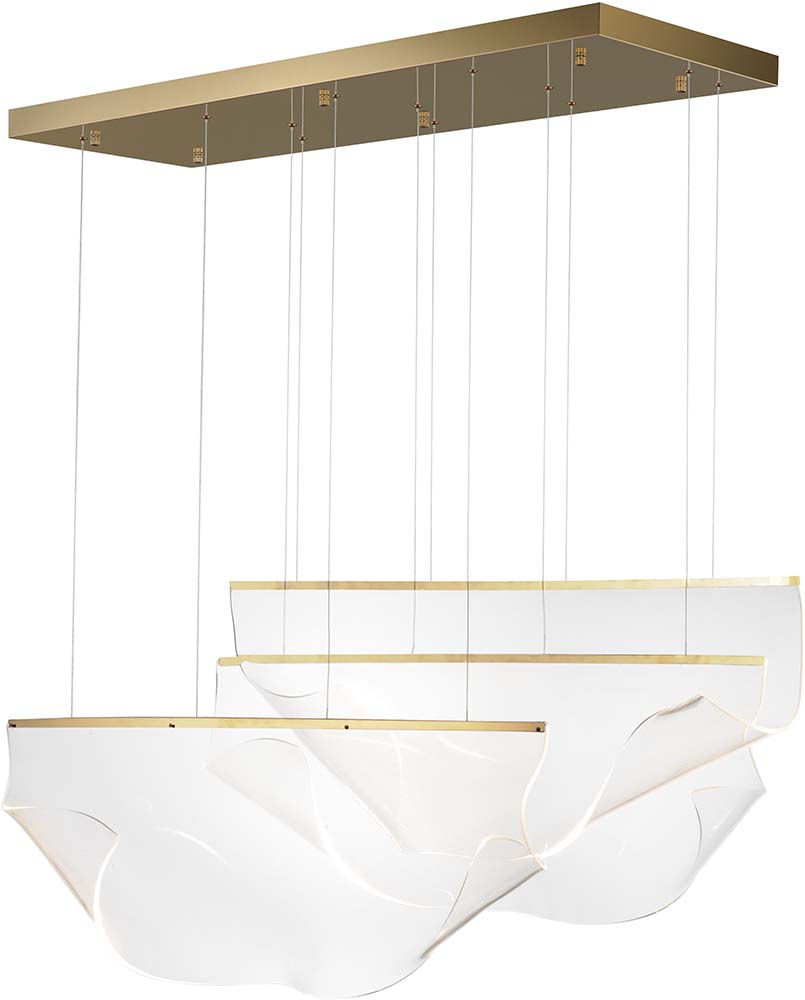 ET2 E24873-133FG Rinkle Contemporary French Gold LED Multi Ceiling ...