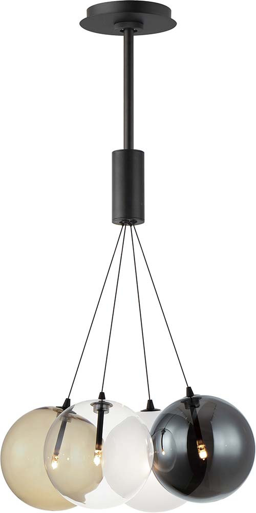 ET2 E25084-148BK Burst Modern Black LED Multi Pendant Lighting - ET ...